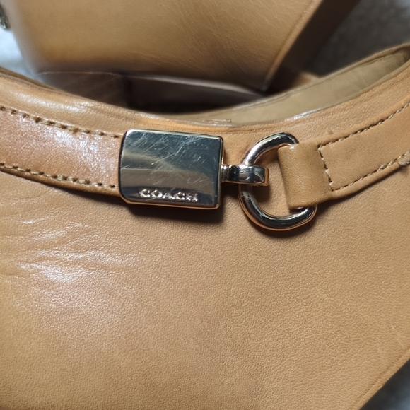 Coach | Shoes | Coach Tan Peeptoe Heels With Ankle Strap | Poshmark